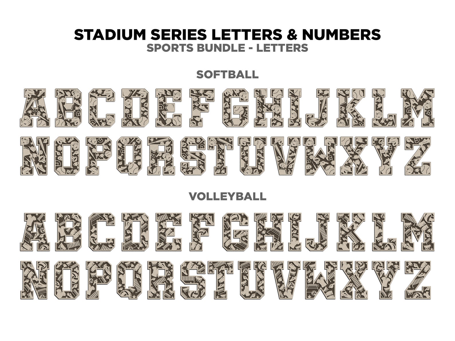 Stadium Series Letters and Numbers Expansion Bundle - Customizable and ...