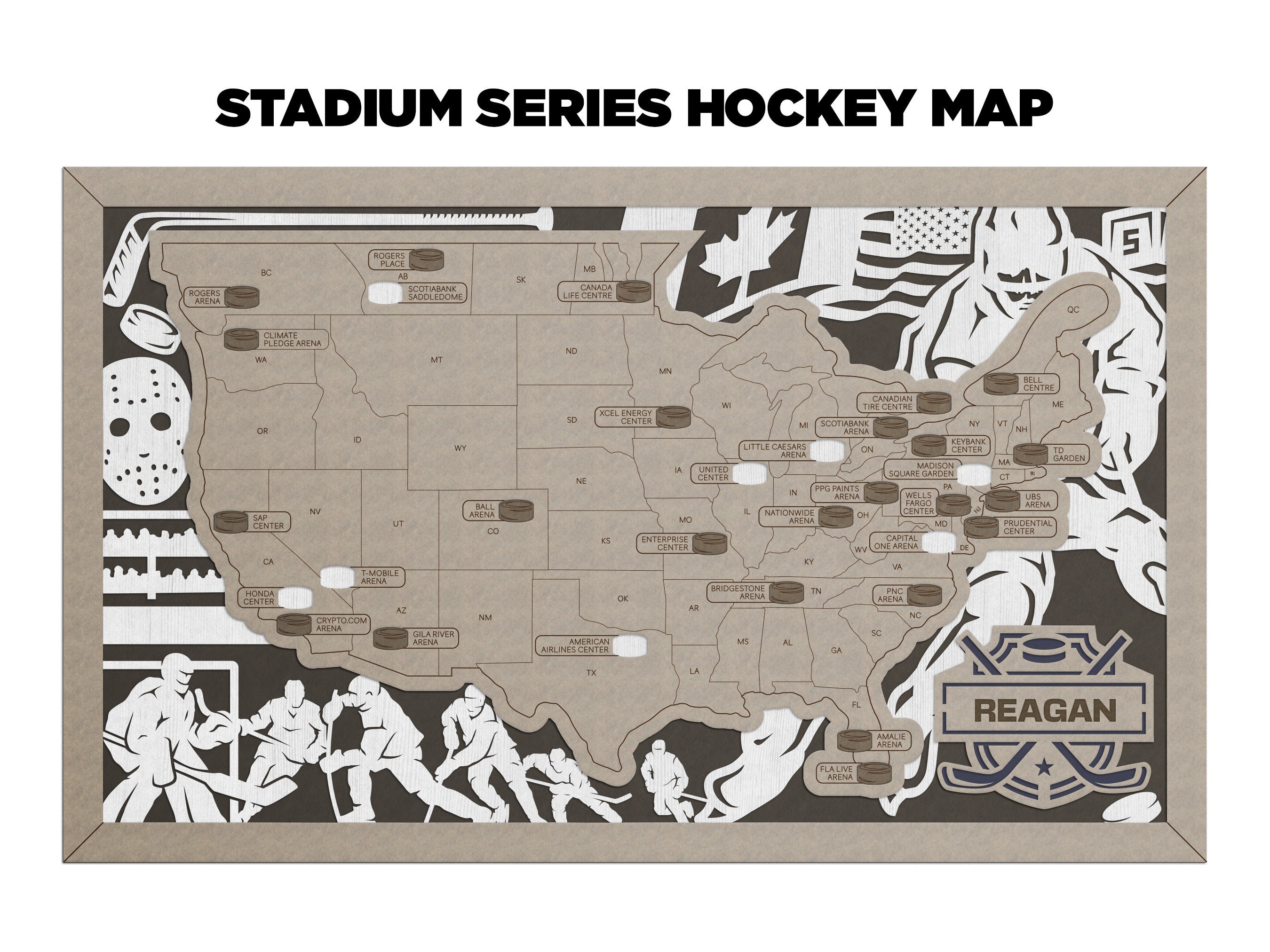 The Stadium Series Hockey Map Stadium Tracker SVG File | Etsy