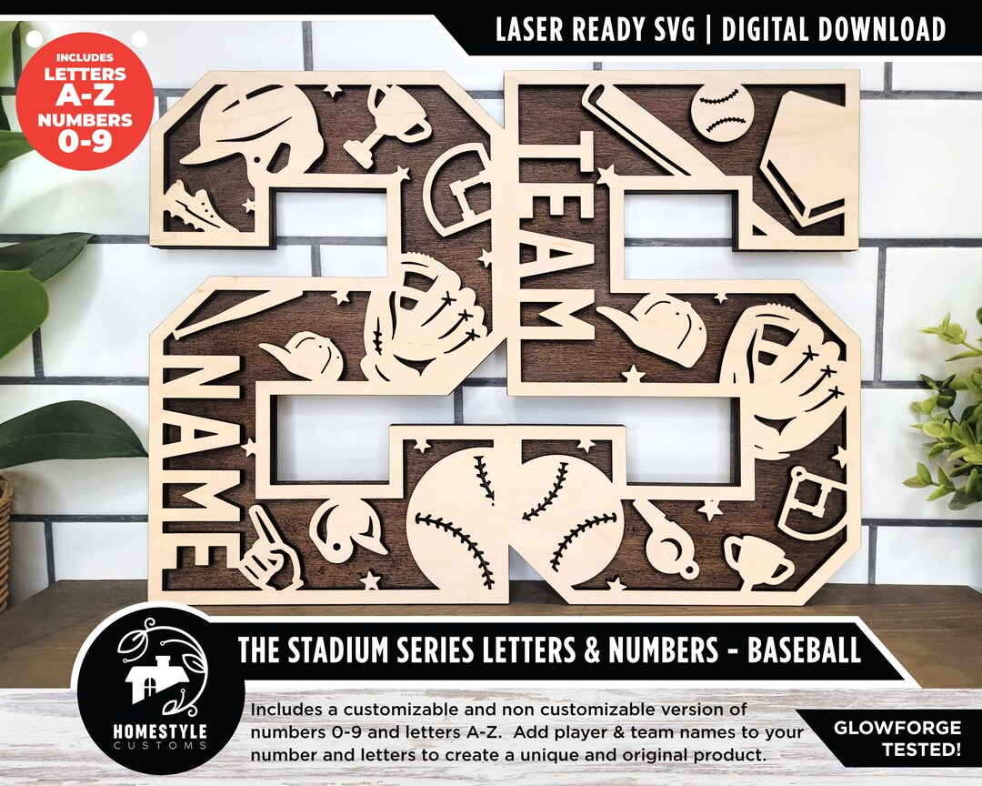 Stadium Series Letters and Numbers - Baseball - Customizable and Non ...