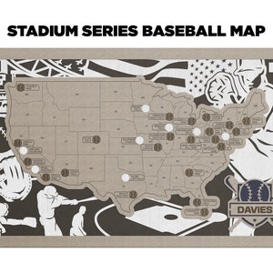 The Stadium Series Baseball Map - Stadium Tracker - SVG File Download ...