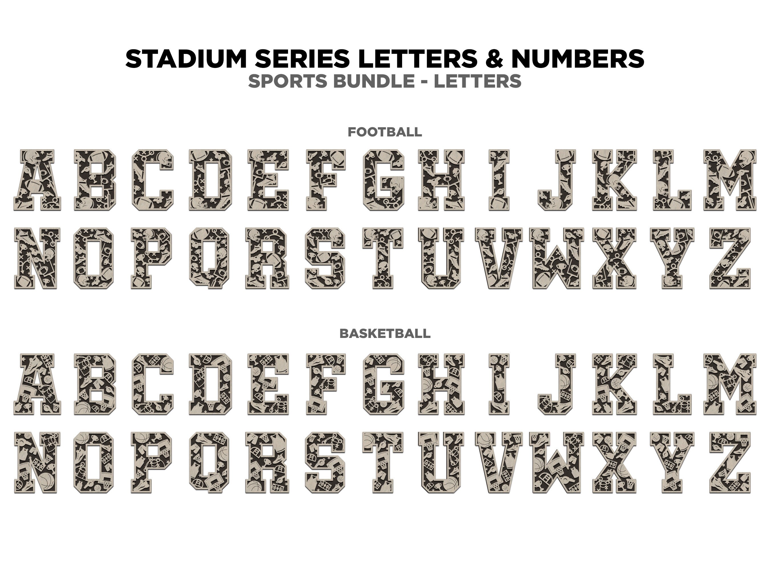 Stadium Series Letters and Numbers Bundle - Customizable and Non ...