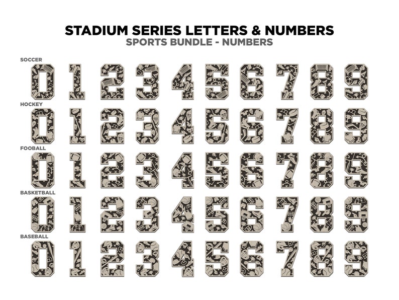 Stadium Series Letters and Numbers Bundle - Customizable and Non ...