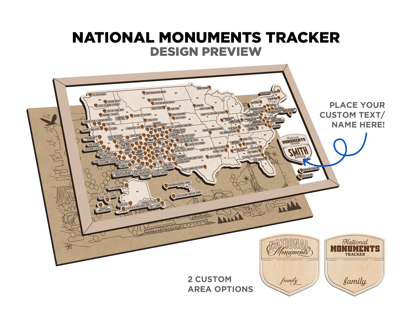 The National Monuments Tracker Map - SVG, PDF, AI Files - Works With ...