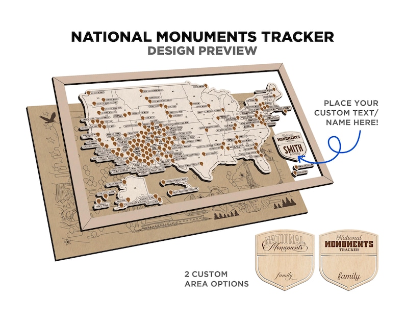 The National Monuments Tracker Map - SVG, PDF, AI Files - Works With ...
