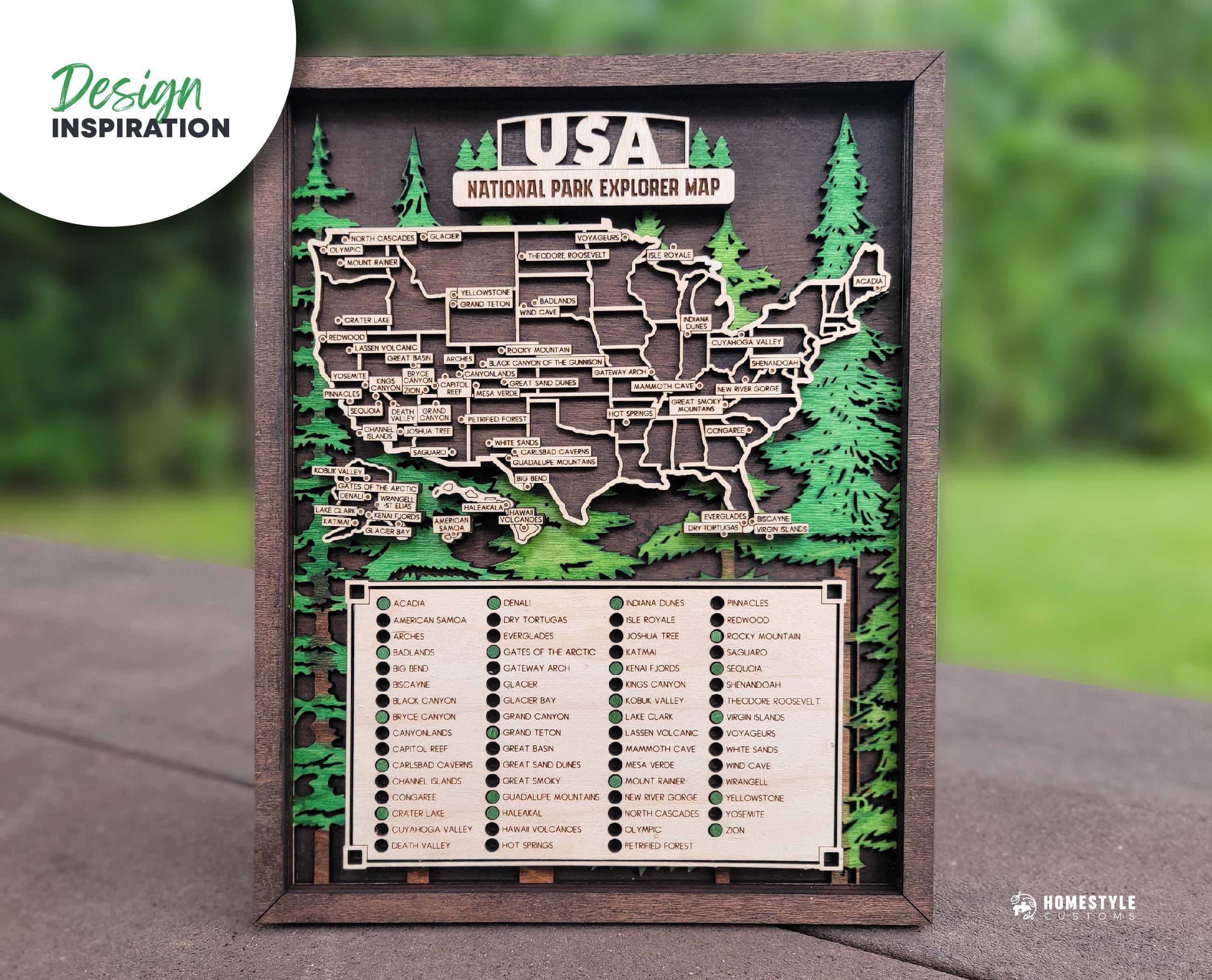 The National Park Explorer Map - 90+ Map Configurations, 10 Backgrounds ...