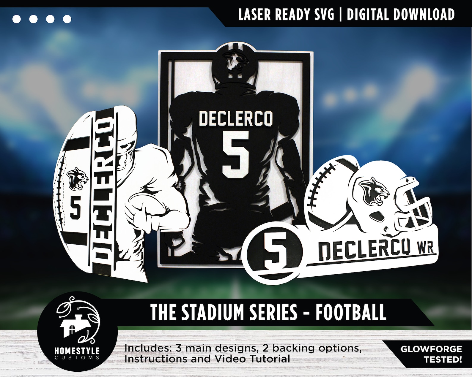Stadium Series Football Signage 3 Designs Included and Two Backing ...