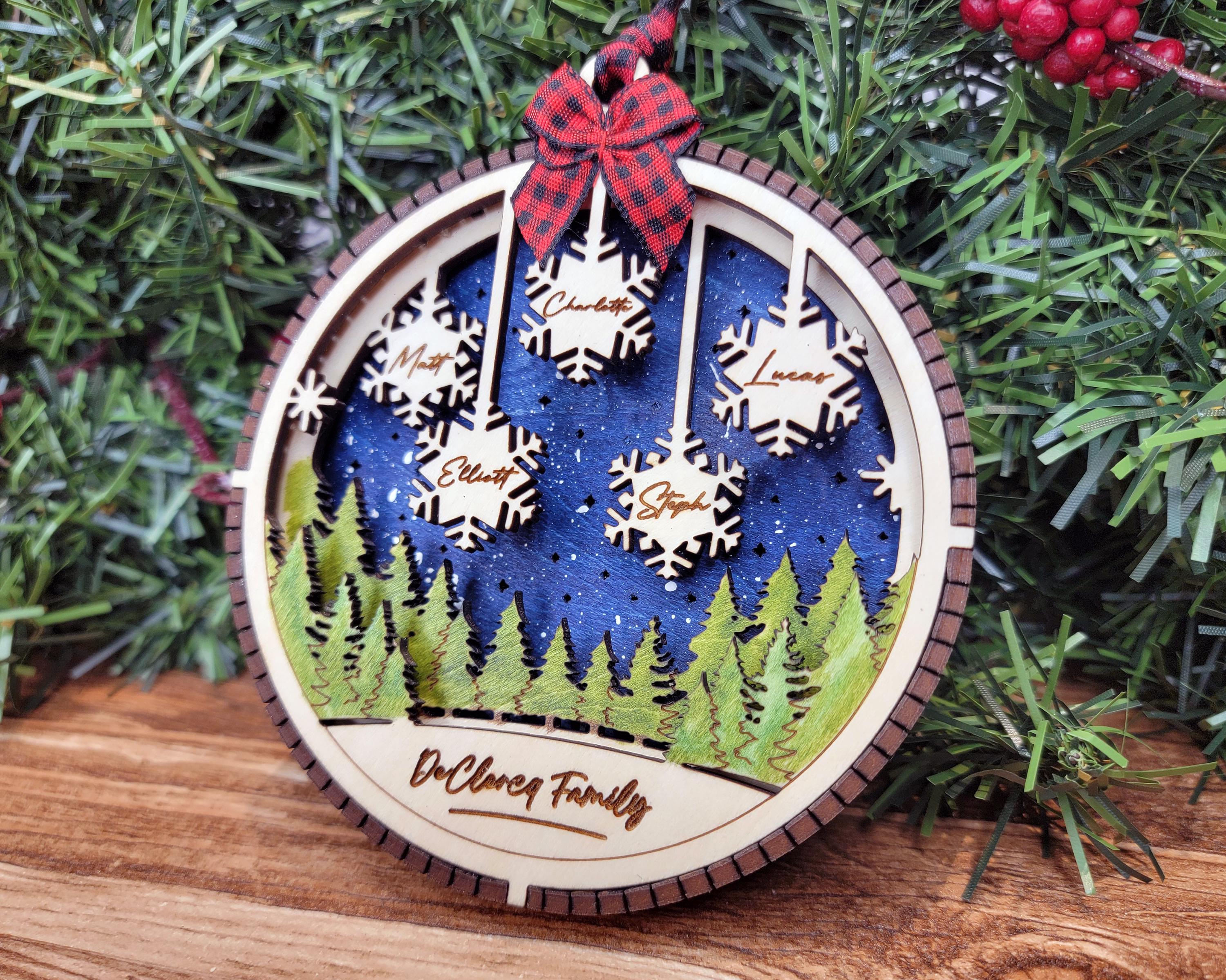 3D Snowflake Ornament - Personalize With 1 to 7 Names - SVG, PDF, AI ...