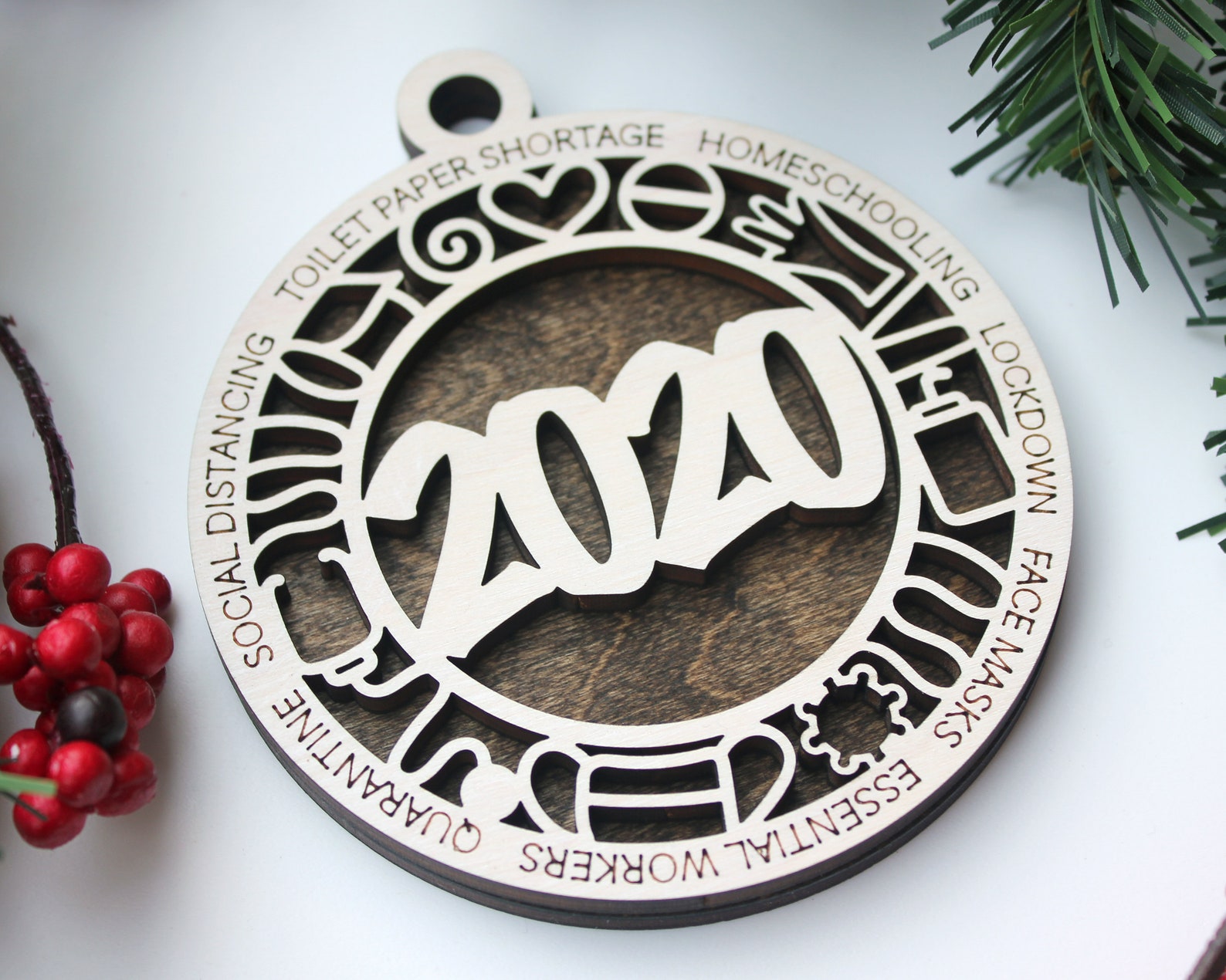 2020 Commemorative Ornament - SVG File Download - Sized for Glowforge ...