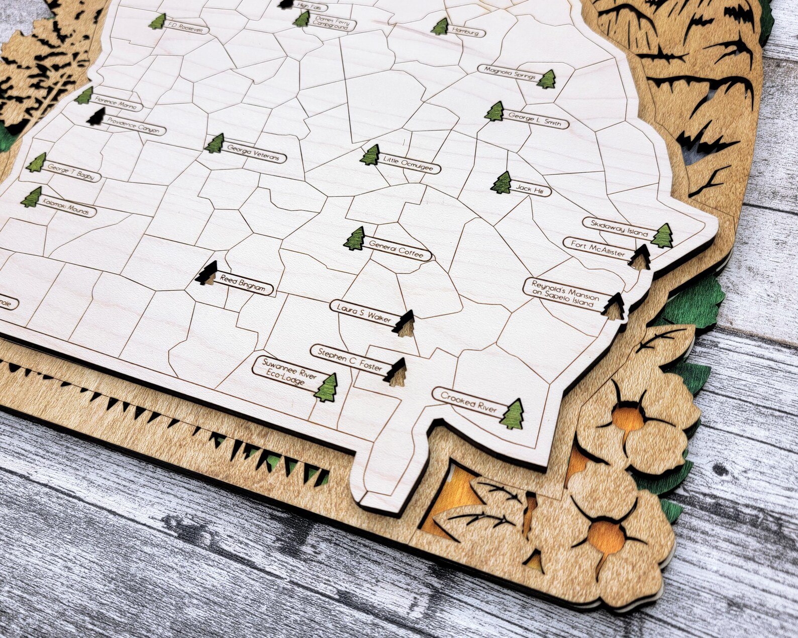 The Georgia State Park Map - Custom and Non Customizable Options - SVG ...
