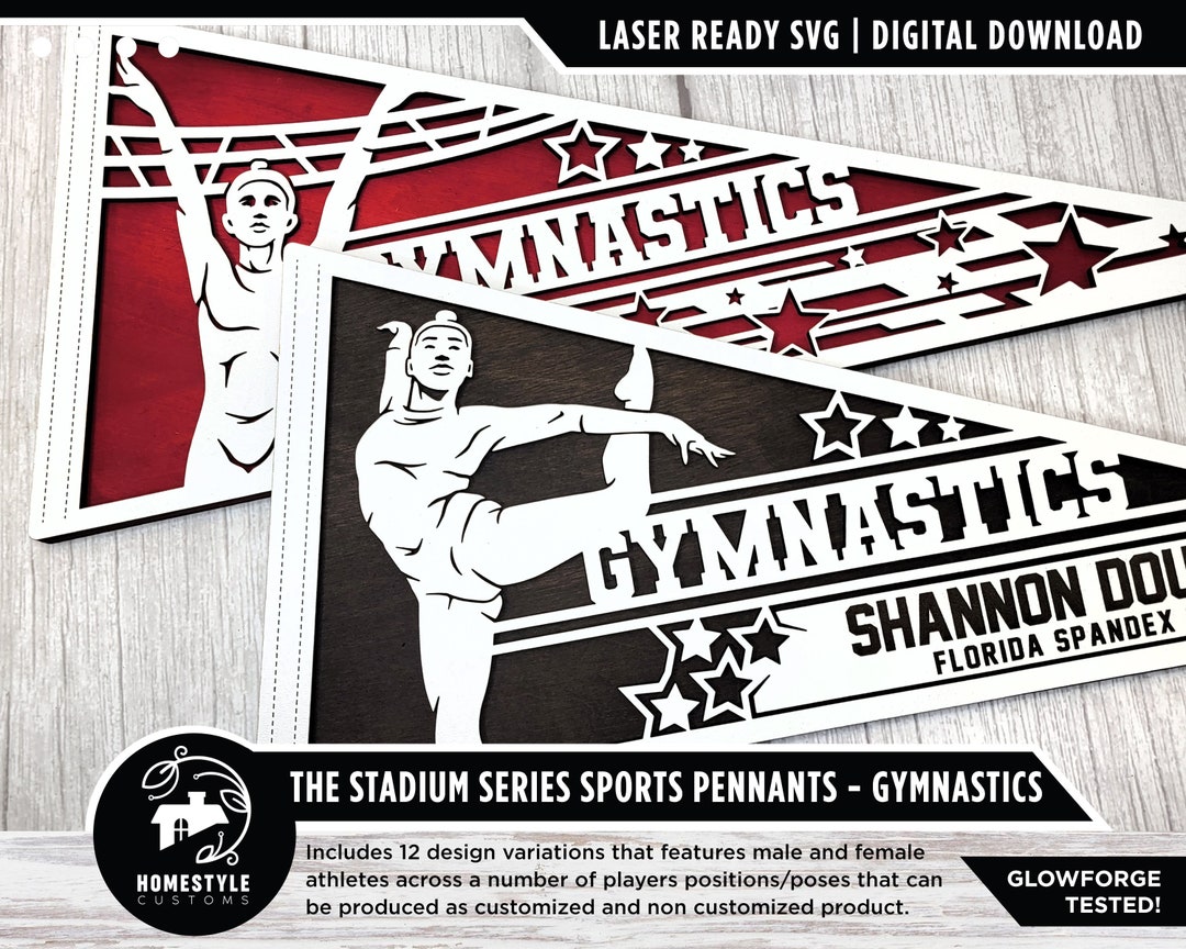 Stadium Series Sports Pennants - Gymnastics - 12 Variations Included ...