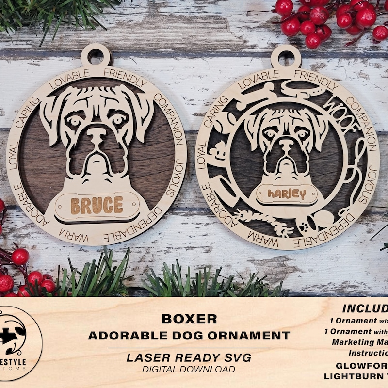 Boxer Dog Ornament - Etsy