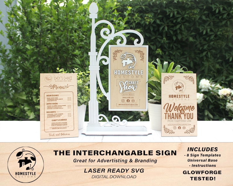 Interchangable Sign - SVG File Download - Sized for Glowforge ...