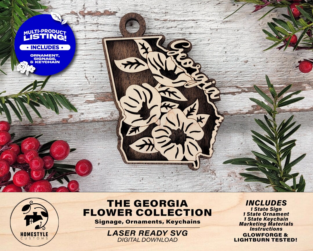 Georgia State Flower Collection - Ornaments, Keychains & Signage ...