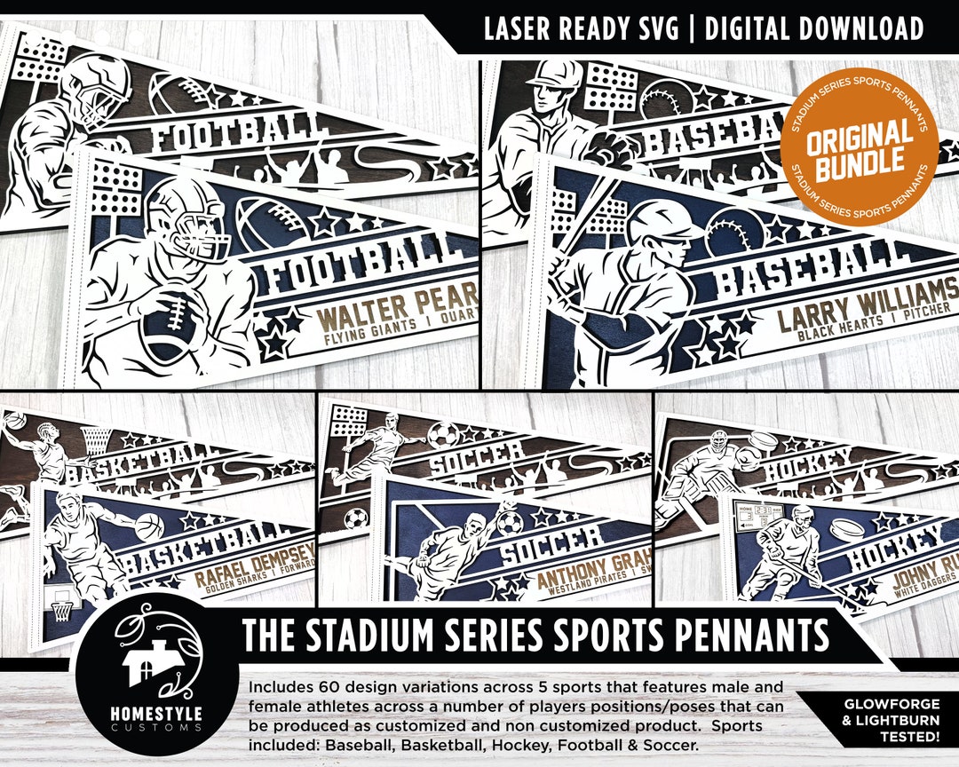 Stadium Series Sports Pennants - 5 Sports - 60 Variations Included ...
