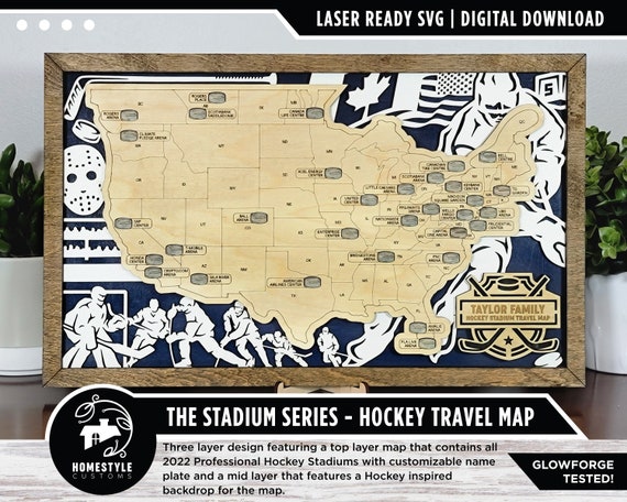 The Stadium Series Hockey Map Stadium Tracker SVG File | Etsy