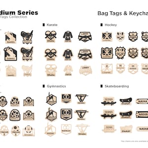 Stadium Series Sports Bag Tags & Key Chains - 15 Designs - SVG File ...