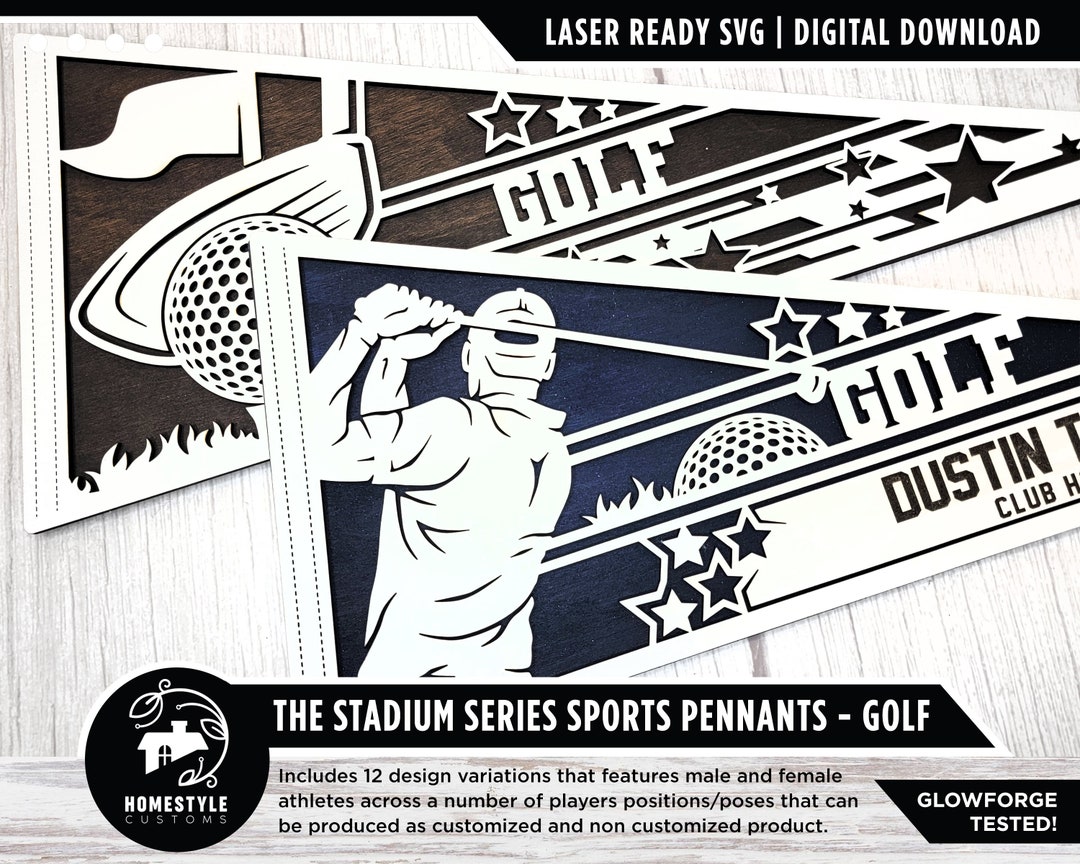Stadium Series Sports Pennants - Golf - 9 Variations Included - Male ...