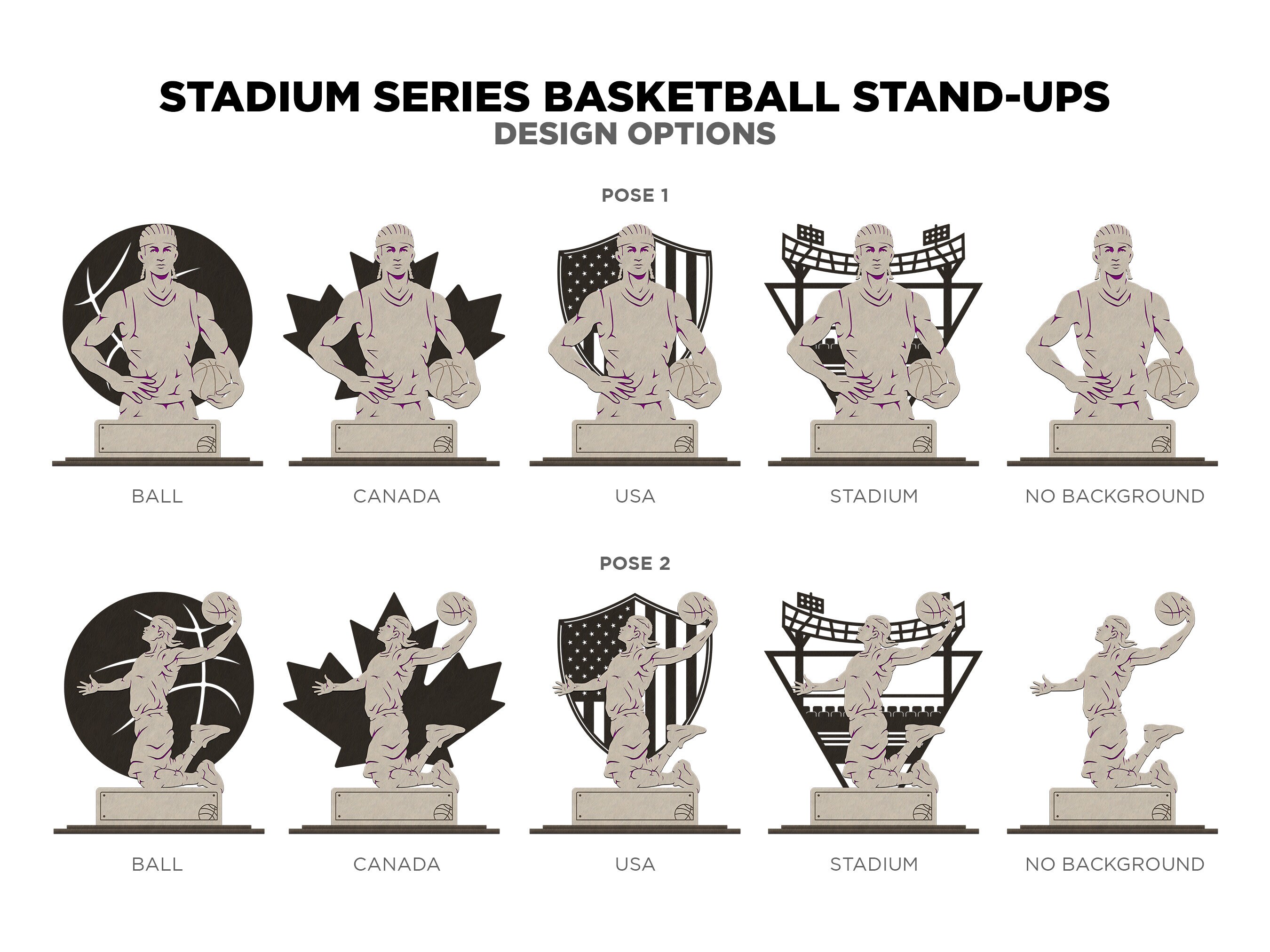 Stadium Series Stand Ups - Basketball - 5 Poses in 2 Cut Formats and 1 ...