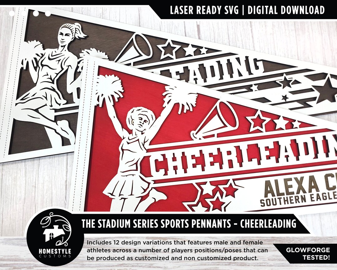 Stadium Series Sports Pennants - Cheerleading - 12 Variations Included ...