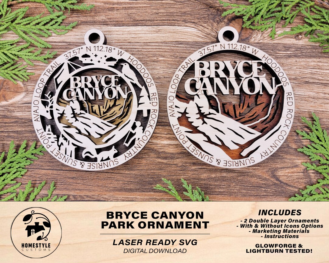Bryce Canyon Park Ornament - Includes 2 Ornaments - Laser Design SVG ...