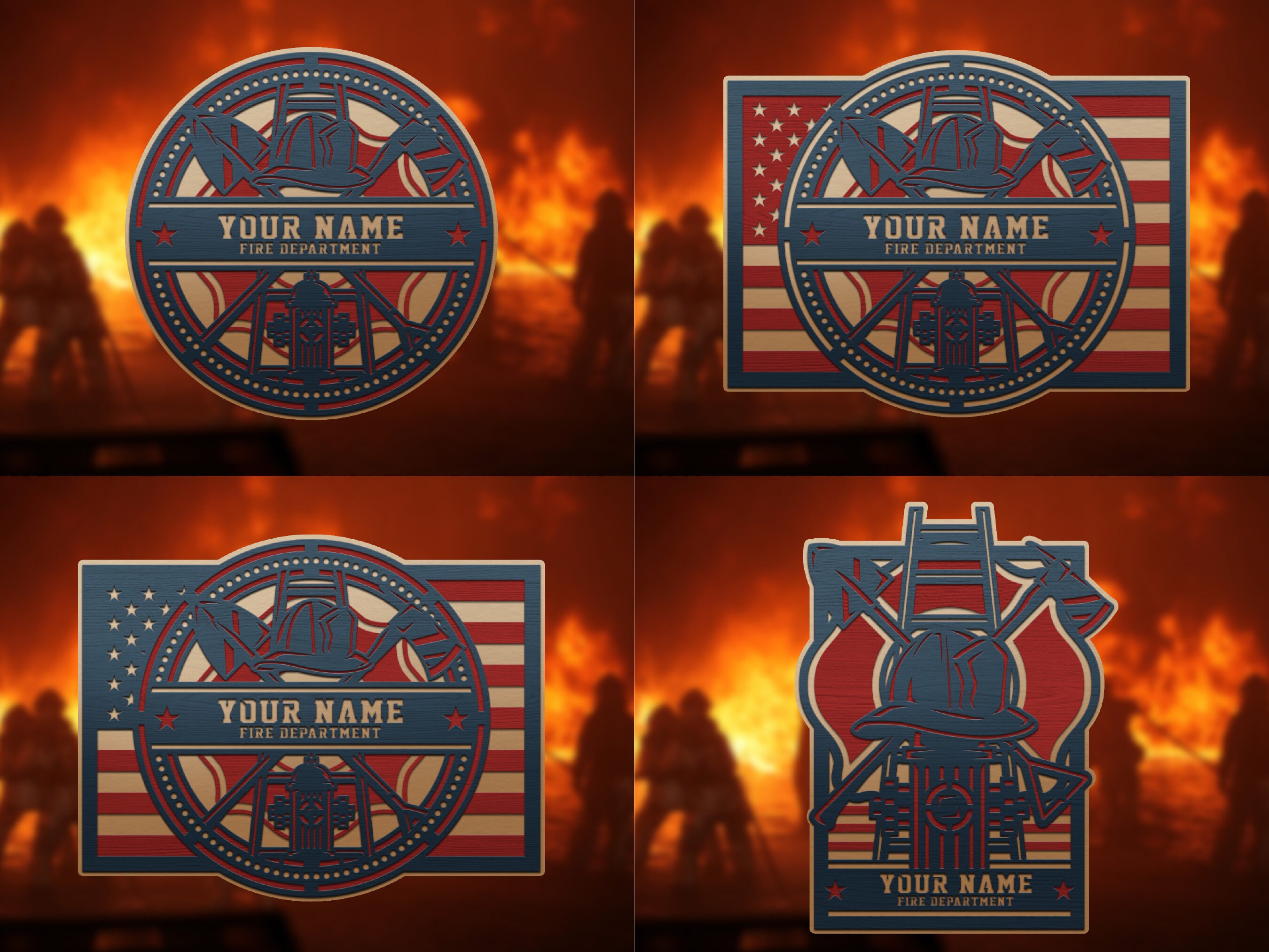 The Rescue Series Signage Fire Fighter 22 Designs SVG | Etsy