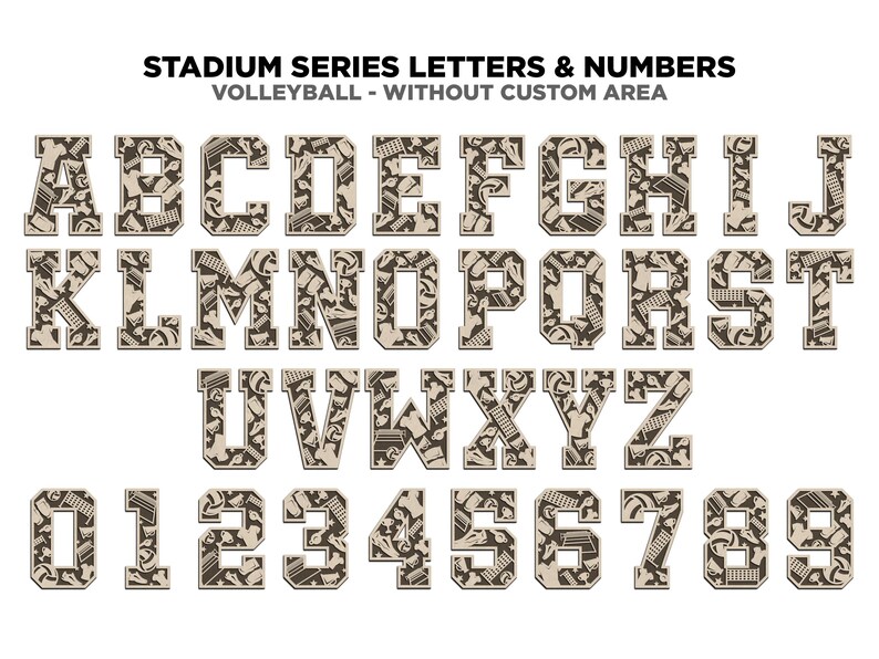 Stadium Series Letters and Numbers - Volleyball - Customizable and Non ...