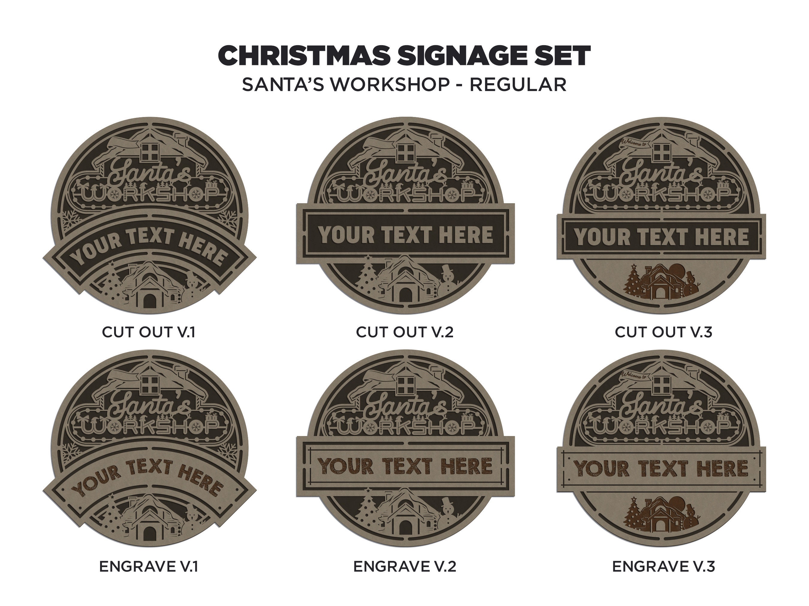Christmas Signage Set - 40 Regular and Oversize Options Included - SVG ...