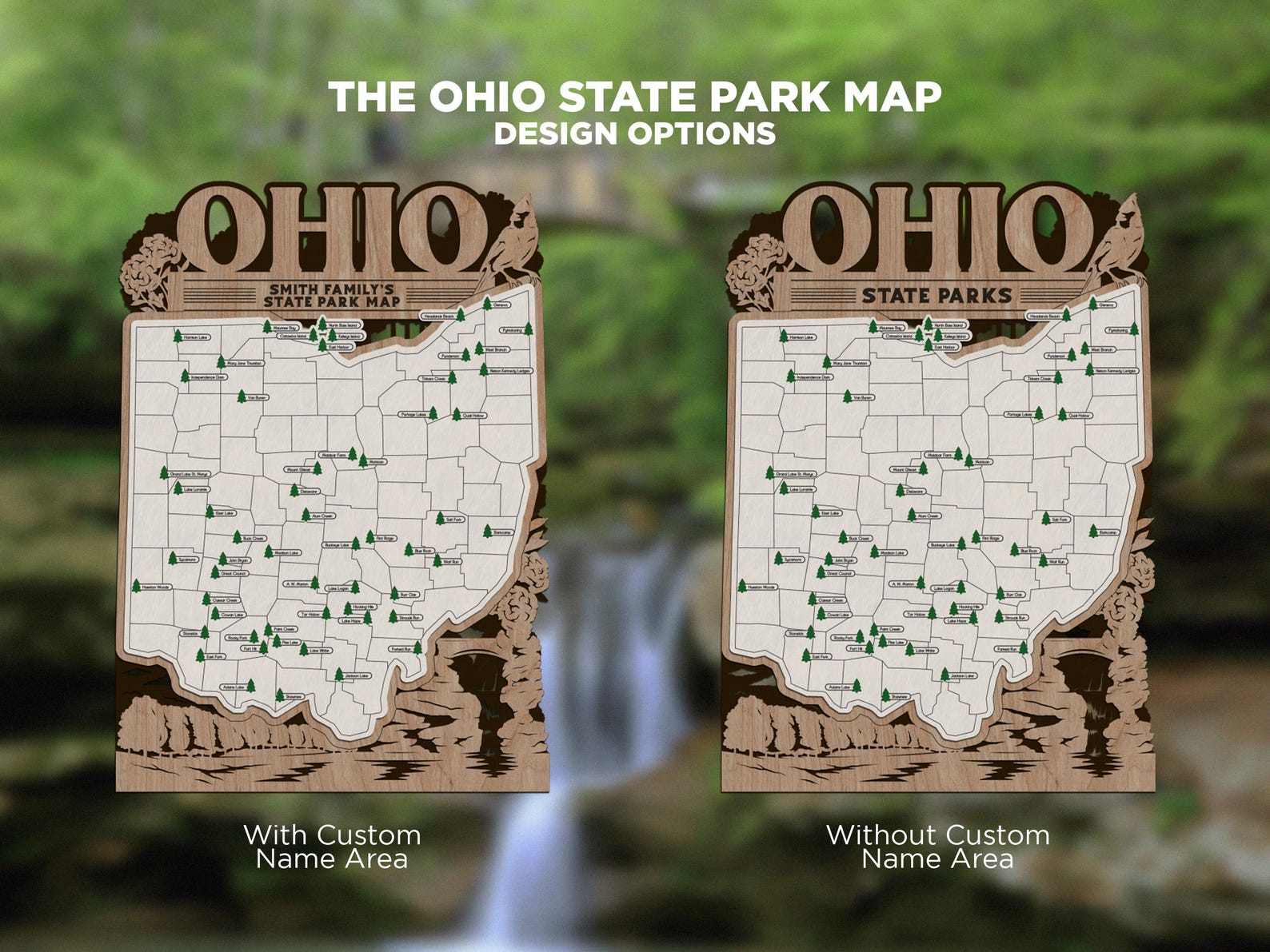 The Ohio State Park Map - Custom and Non Customizable Options - SVG ...