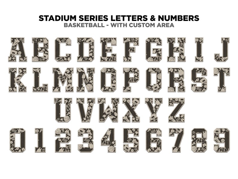 Stadium Series Letters and Numbers - Basketball - Customizable and Non ...