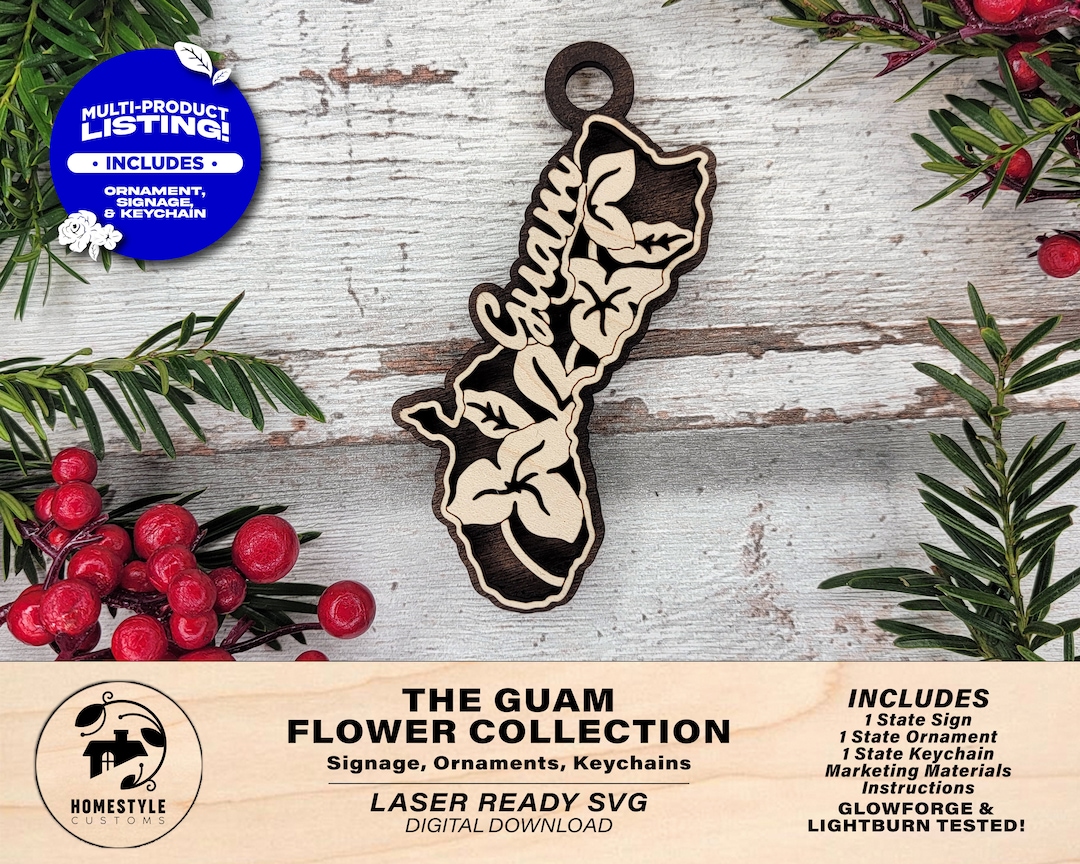 Guam State Flower Collection - Ornaments, Keychains & Signage Included ...