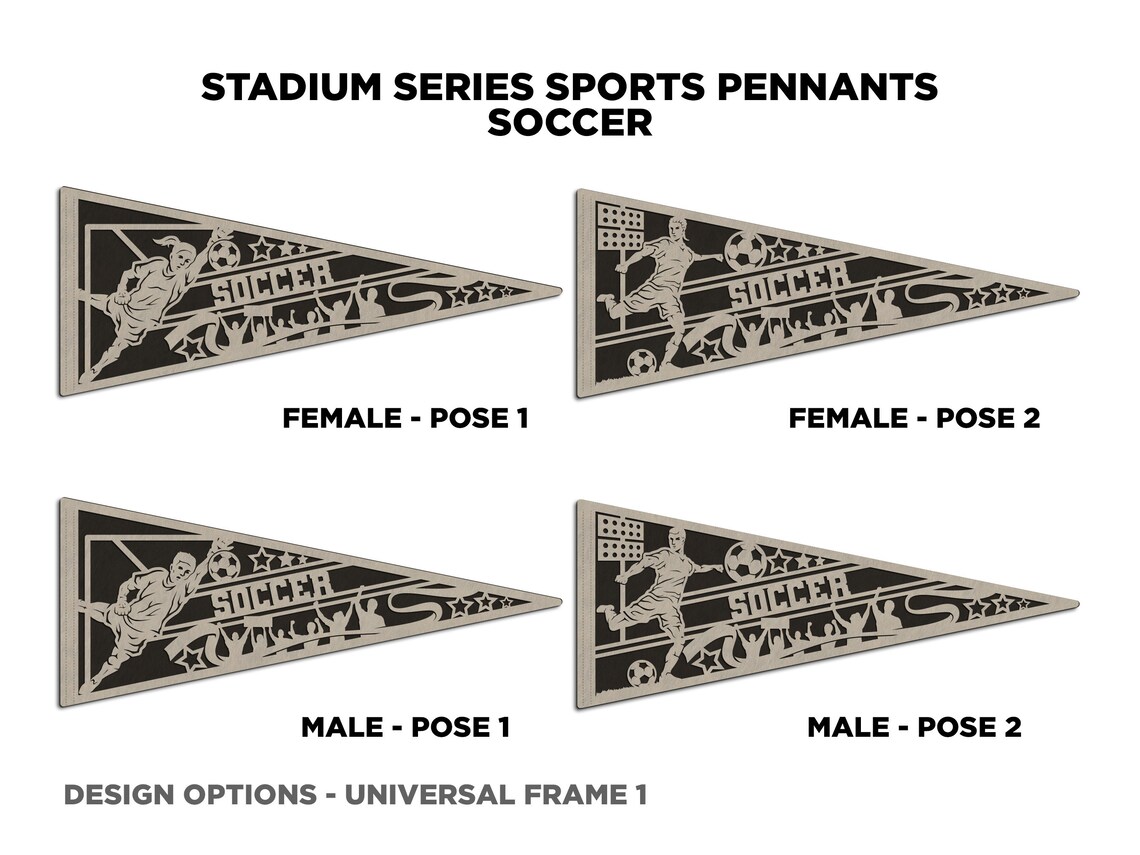 Stadium Series Sports Pennants - Soccer - 12 Variations Included - Male ...