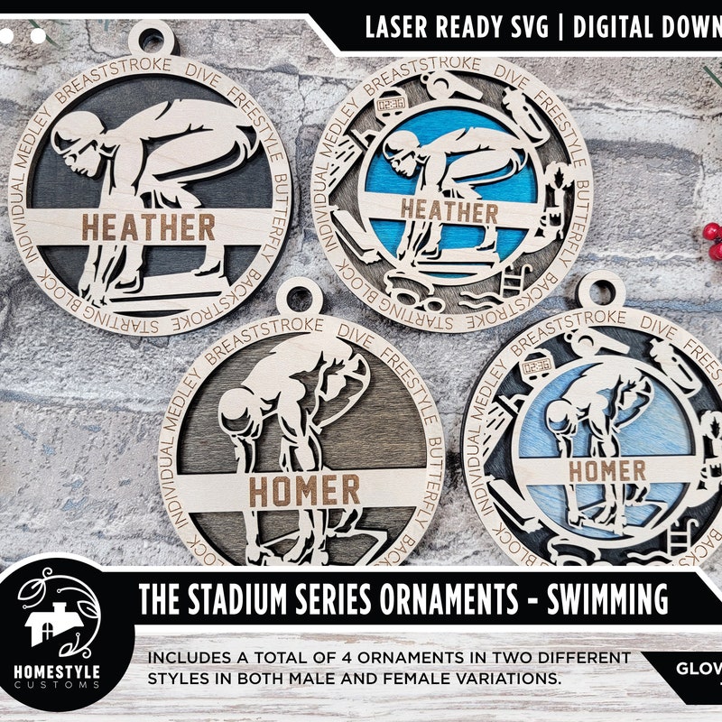 Swim Team Svg Ornament - Etsy