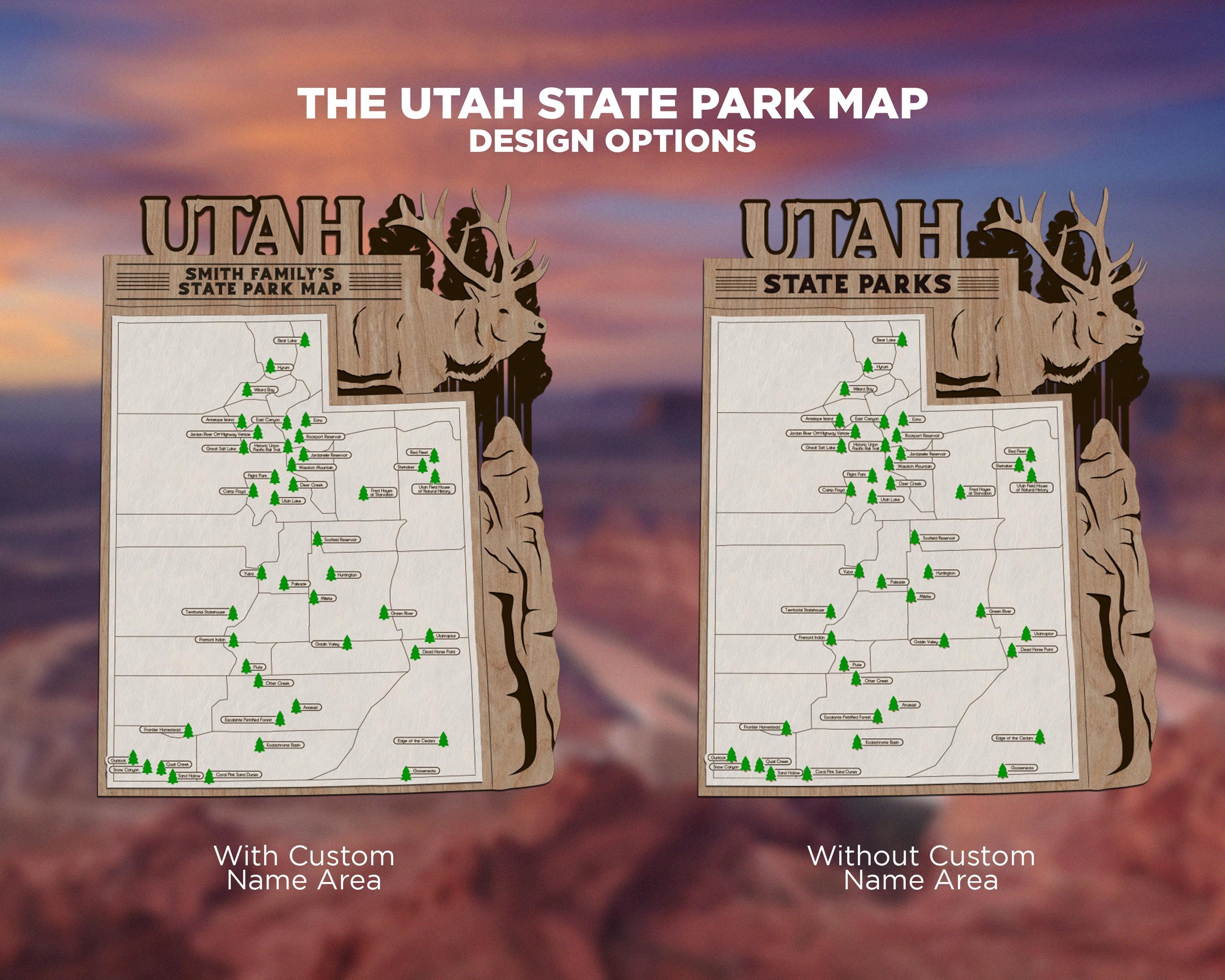 The Utah State Park Map - Custom and Non Customizable Options - SVG ...