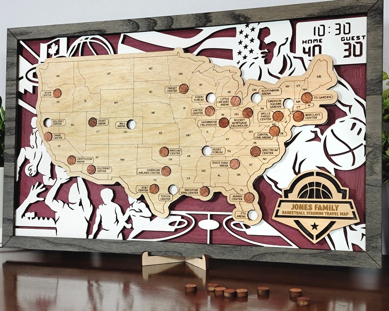 The Stadium Series Basketball Map Stadium Tracker SVG File | Etsy