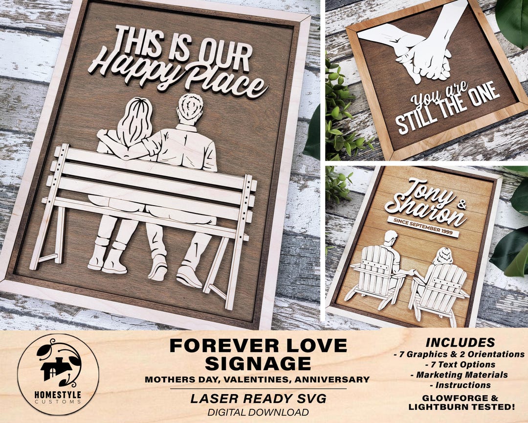 Forever Love Signage - Anniversary & Valentines Day Signage - SVG, PDF ...
