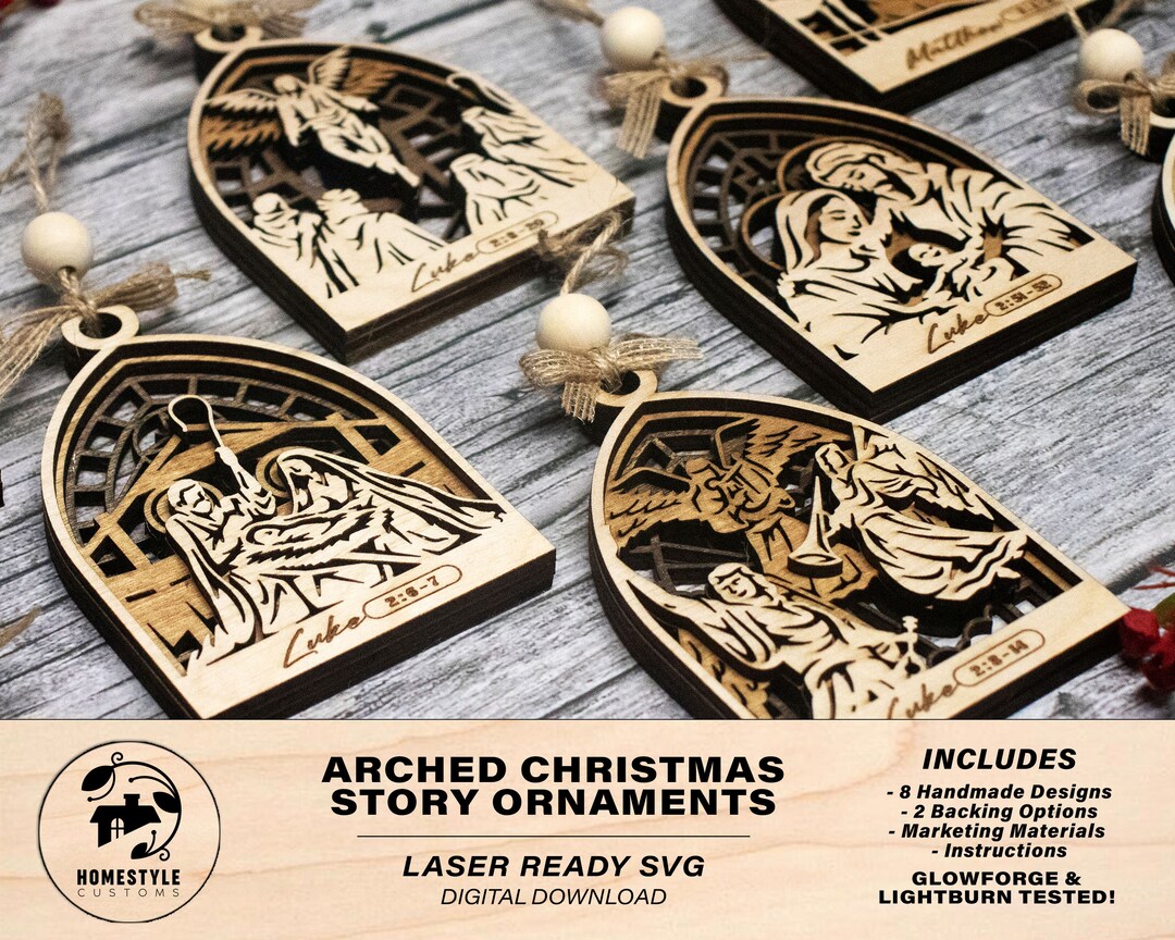 The Arch Christmas Story Ornaments - 8 Unique Ornamentdesigns - 3 ...