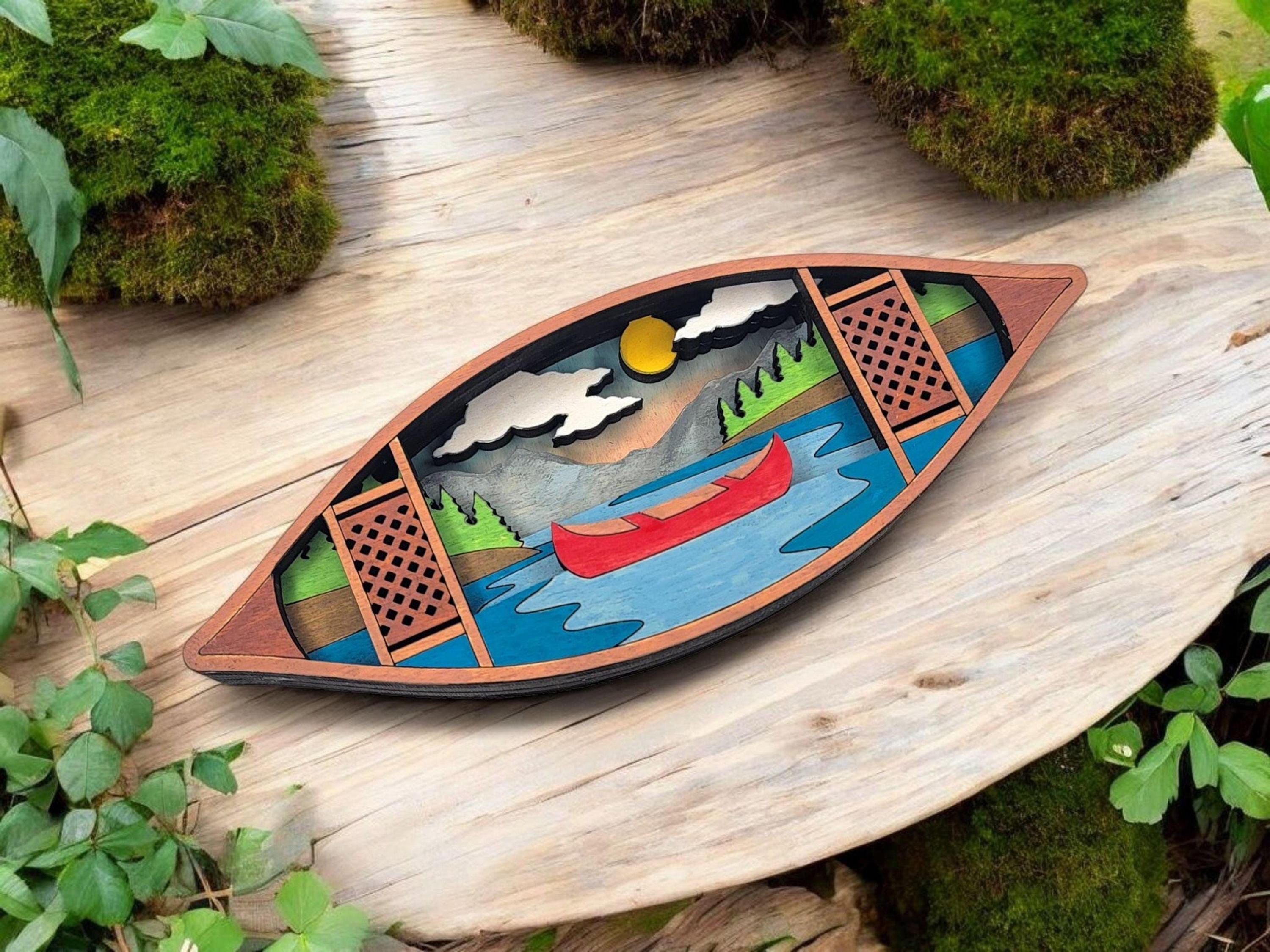 Layered Canoe - Ornament and Magnet - SVG, PDF, AI File Download ...