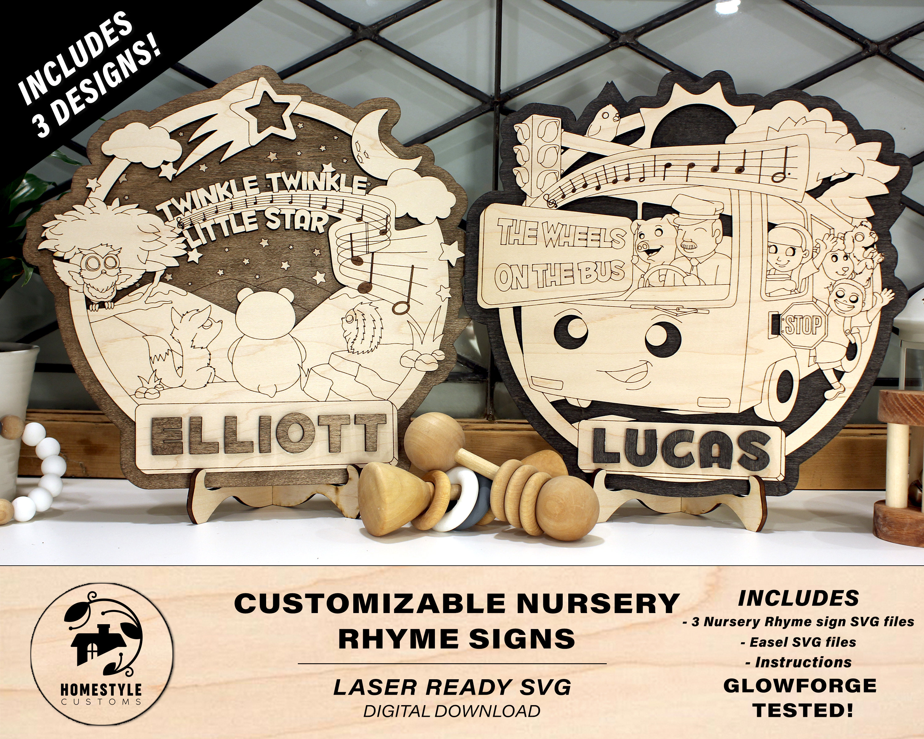 Nursery Rhyme Signs Customizable SVG File Download Sized - Etsy Canada