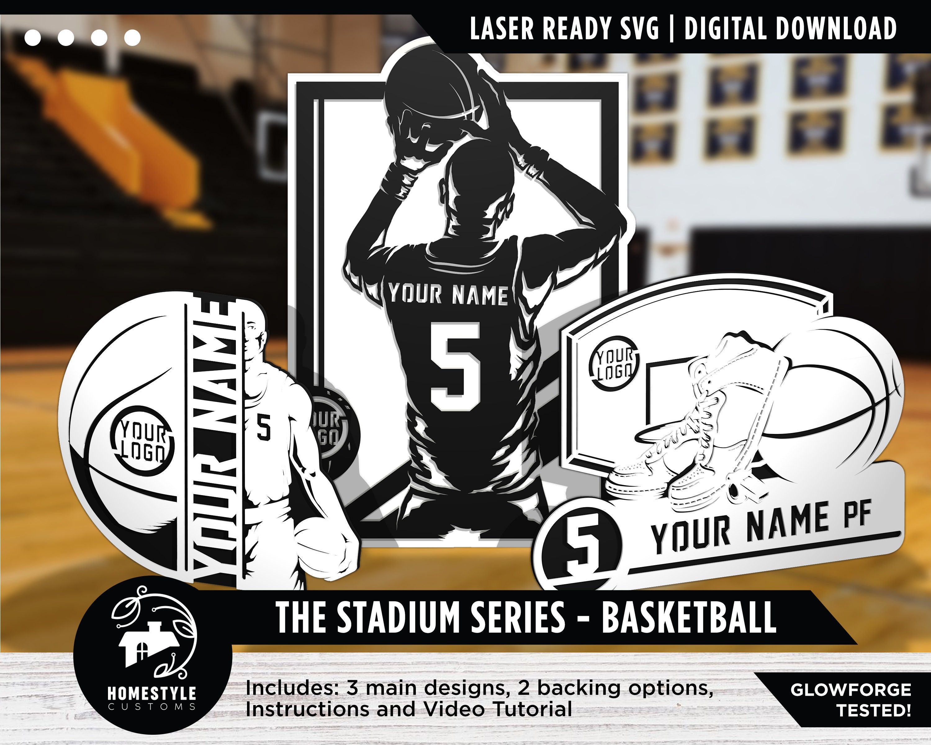 Stadium Series Basketball Signage 3 Designs Included and Two - Etsy