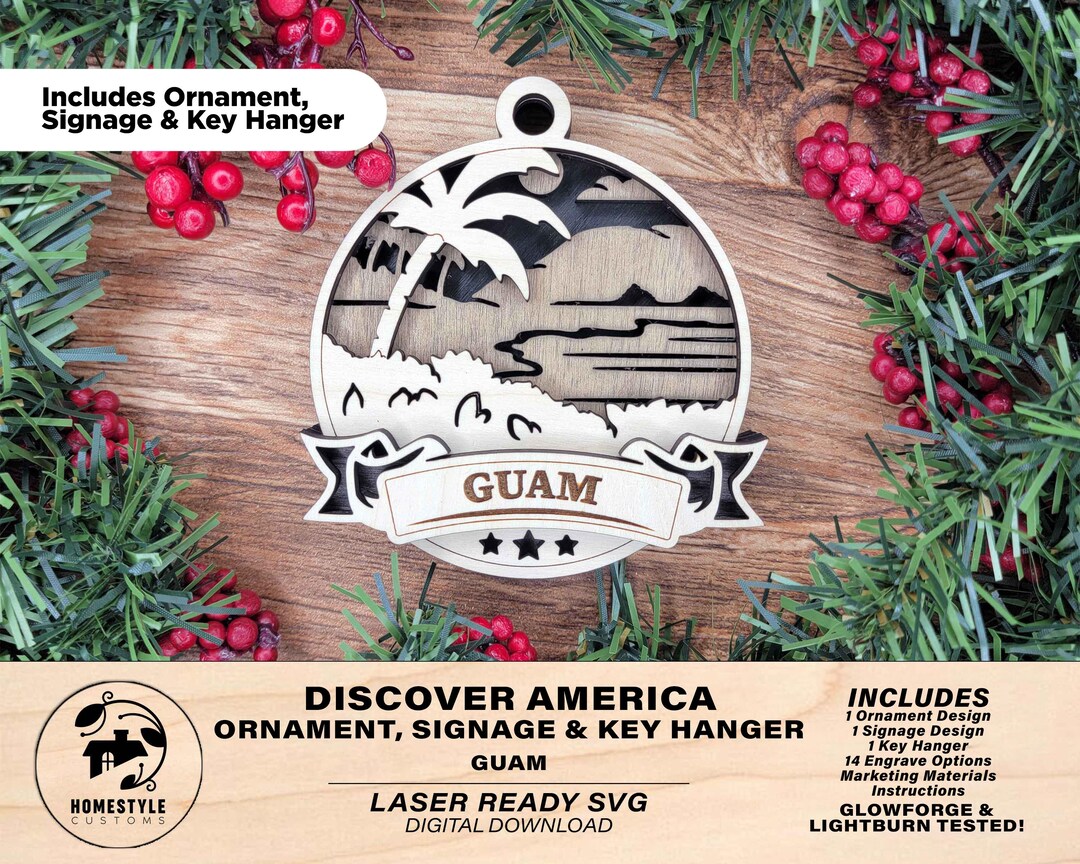 Guam Discover America Set - Includes Ornaments, Signage & Key Hanger ...
