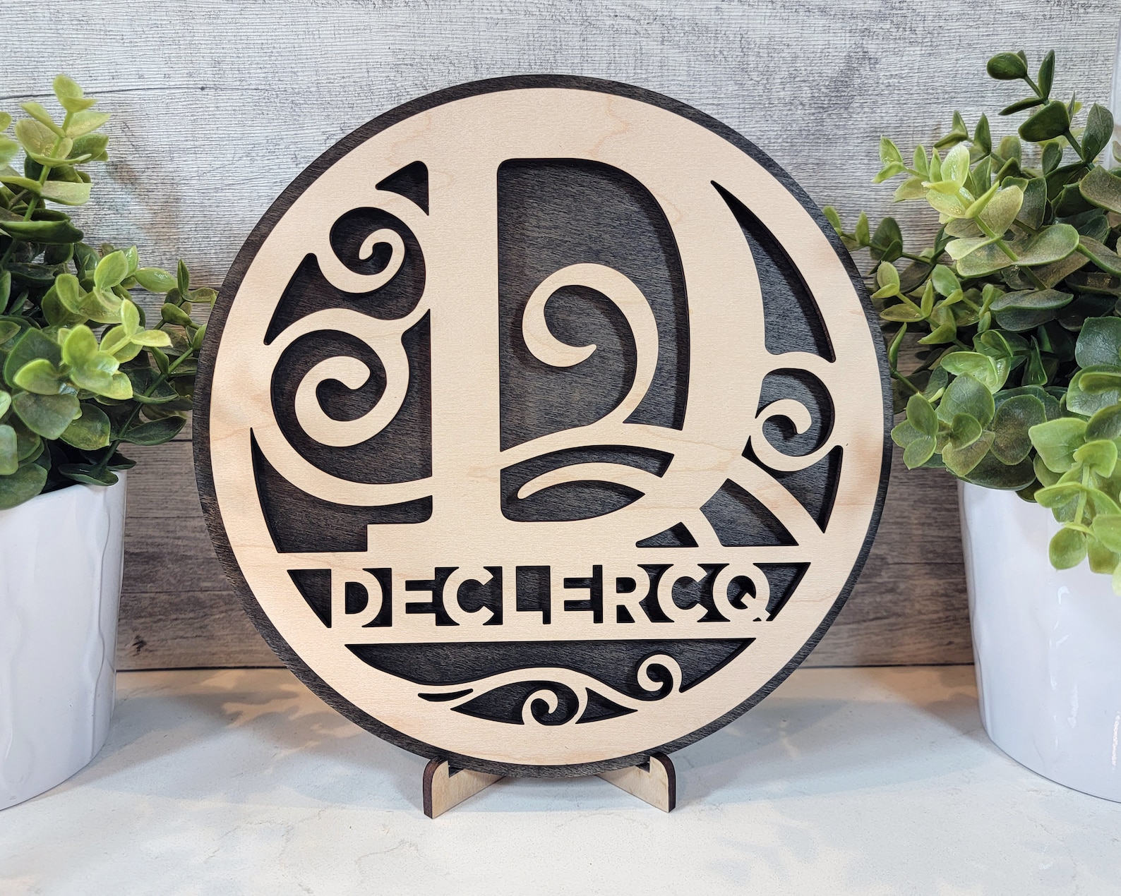 Modern Round Monogram SVG File Download Sized for - Etsy