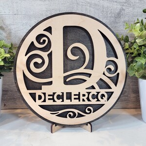 Modern Round Monogram - SVG File Download - Sized for Glowforge ...