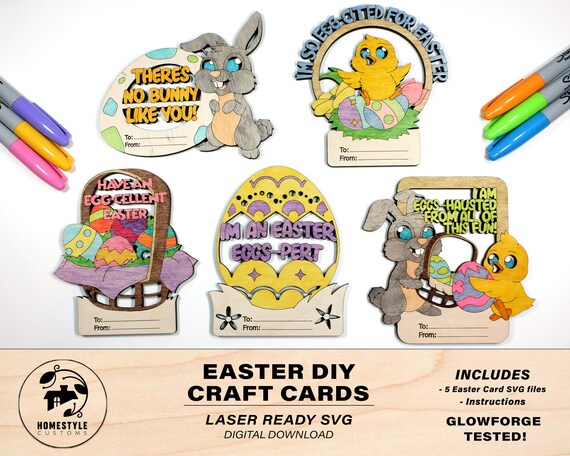 Easter DIY Card Craft SVG File Download Sized & Tested on - Etsy