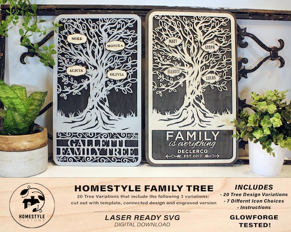 The Homestyle Customizable Family Tree 3 Versions & 12 Total - Etsy