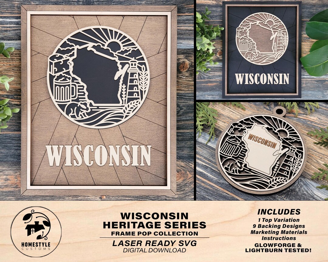 Wisconsin State Heritage Series - Framepop Collection - Ornaments and ...