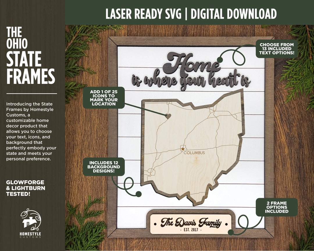 The Ohio State Frame - 13 Text Options, 12 Backgrounds, 25 Icons ...