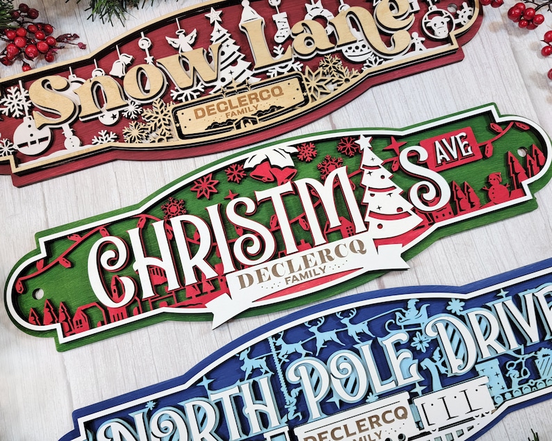 Merry Christmas Street Signs - 3 Street Signs Designs Included - SVG ...