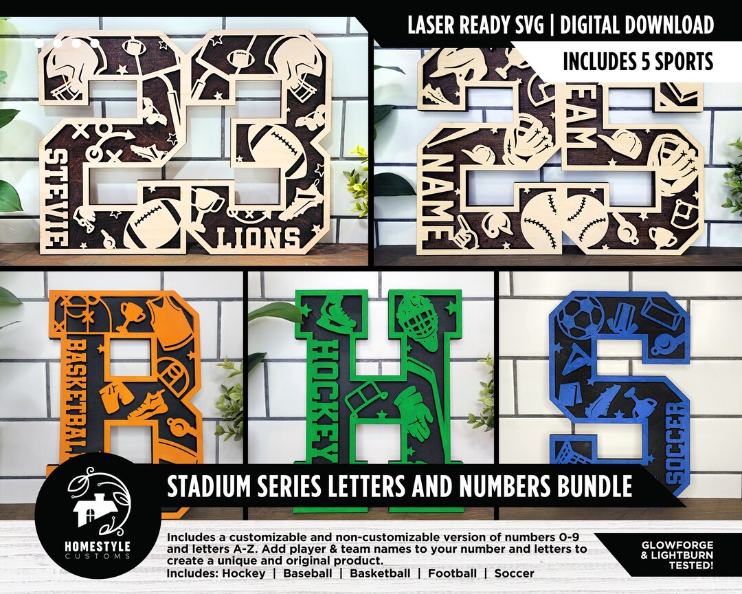Stadium Series Letters and Numbers Bundle - Customizable and Non ...