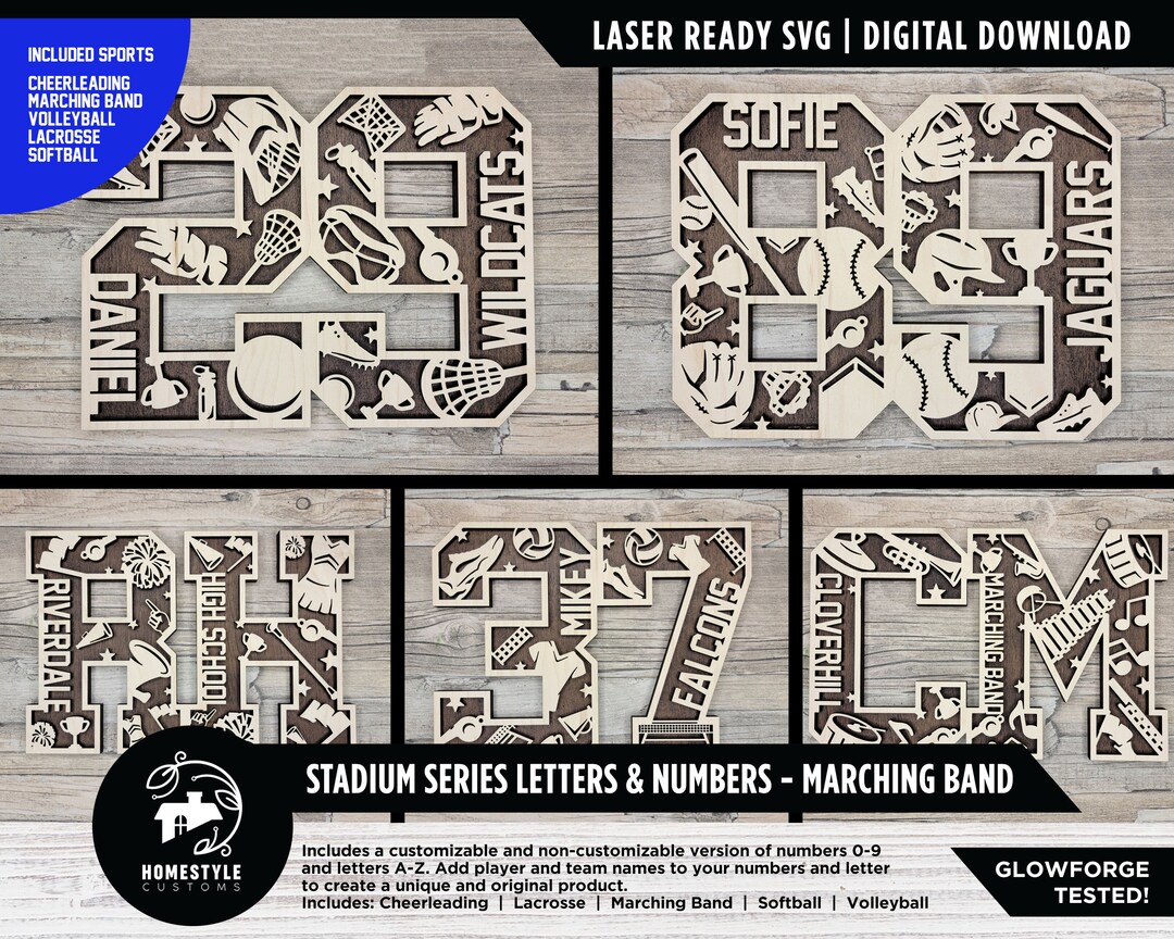 Stadium Series Letters and Numbers Expansion Bundle - Customizable and ...