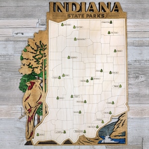 The Indiana State Park Map - Custom and Non Customizable Options - SVG ...